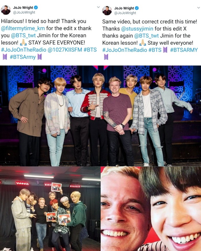 美 라디오DJ 조조 라이트, "방탄소년단 지민&아미, 한국어레슨 땡큐" - RPM9 전자신문엔터테인먼트