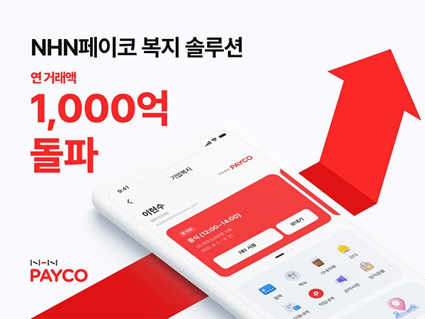 NHN페이코 복지 솔루션 연거래액 1,000억 돌파 - 전자신문