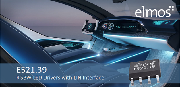 엘모스, LIN 인터페이스가 포함된 RGBW LED 드라이버 E521.39 소개 - 전자신문