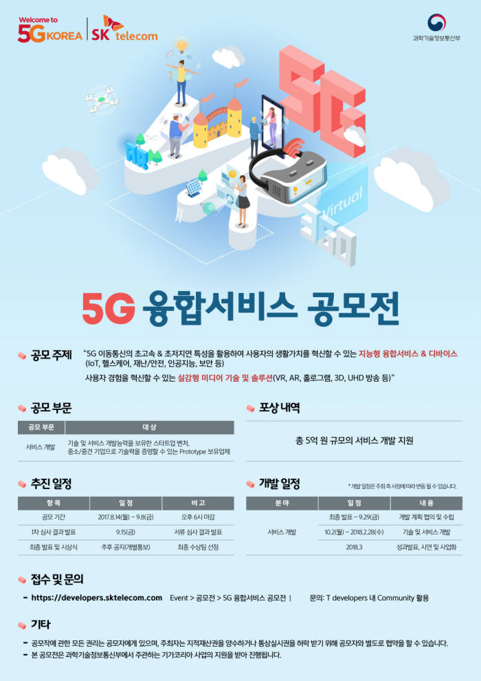 SK텔레콤, 5G 융합서비스 공모전 개최 - 전자신문