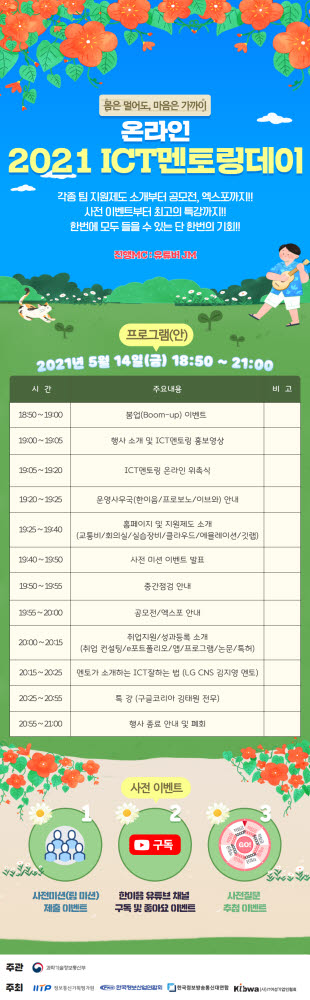 IITP, 2021 ICT멘토링데이 온라인 개최...지원 소개부터 특강까지 - 전자신문